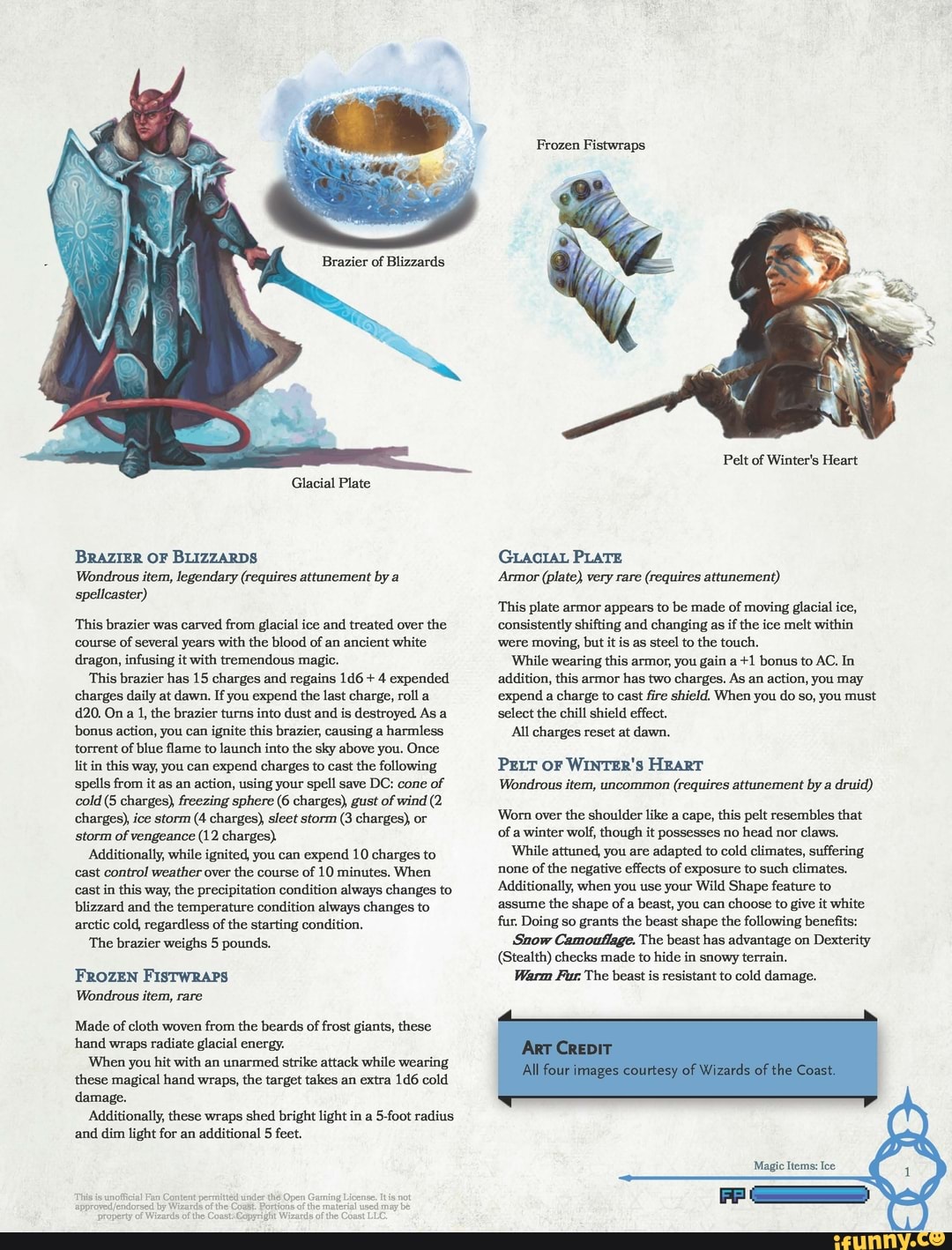 Brazier of Blizzards Glacial Plate BRAZIER OF BLIZZARDS Wondrous item ...