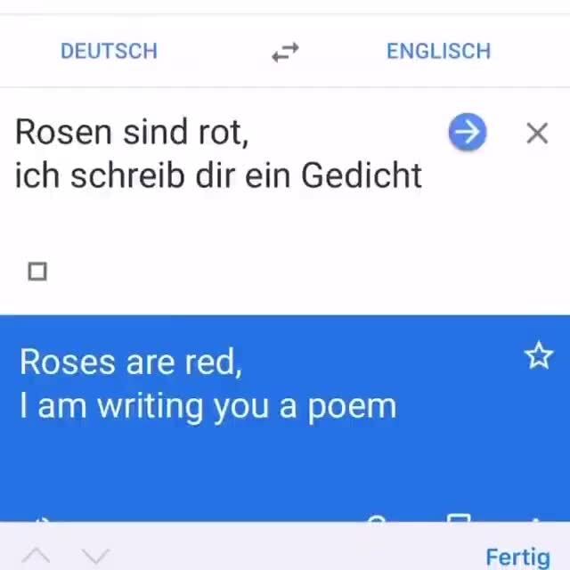 DEUTSCH ENGLISCH Rosen sind rot, x ich schreib dir ein Gedicht Roses ...