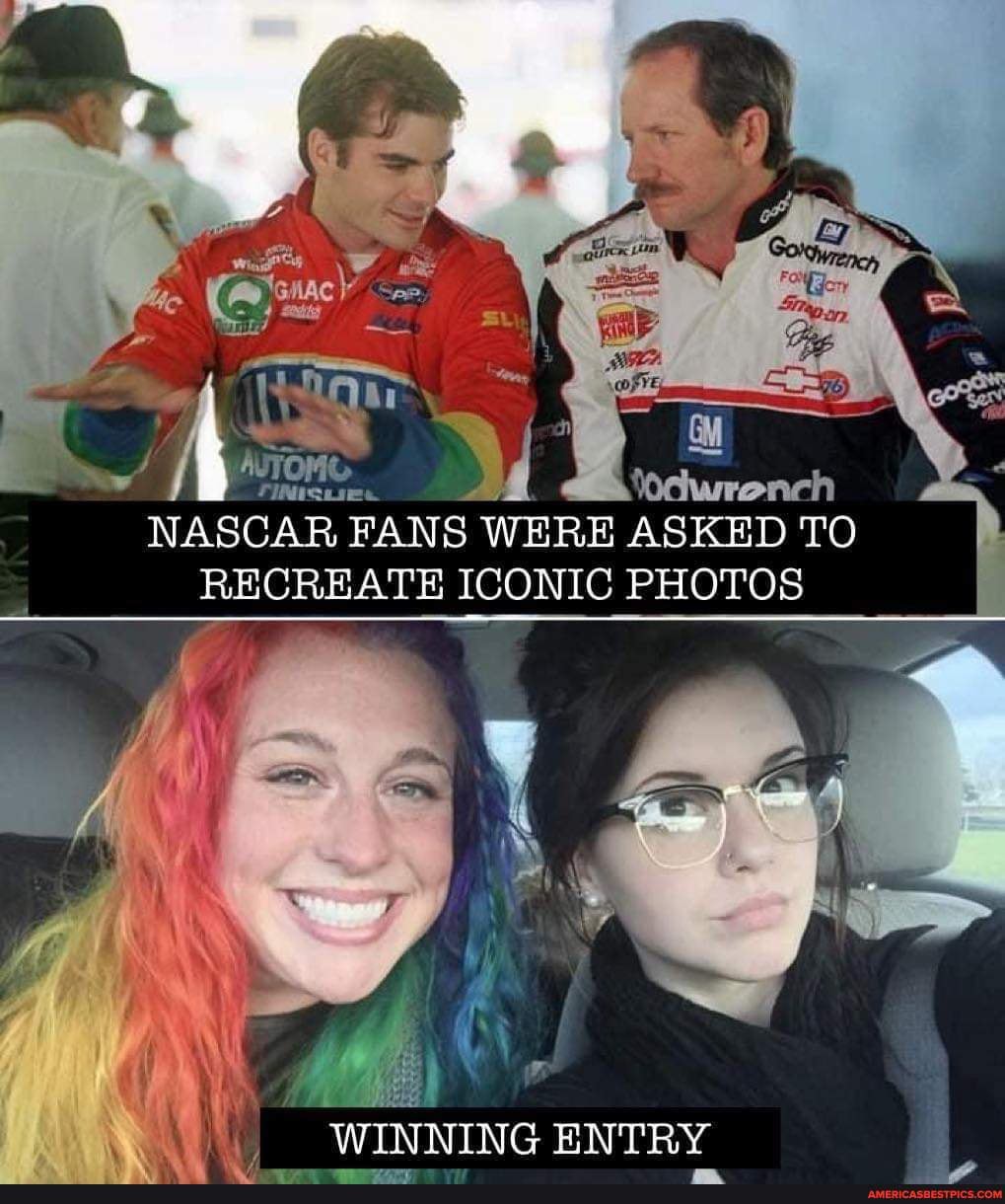NASCAR FANS WERE ASKED TO RECREATE ICONIC PHOTOS WINNING ENTRY ...