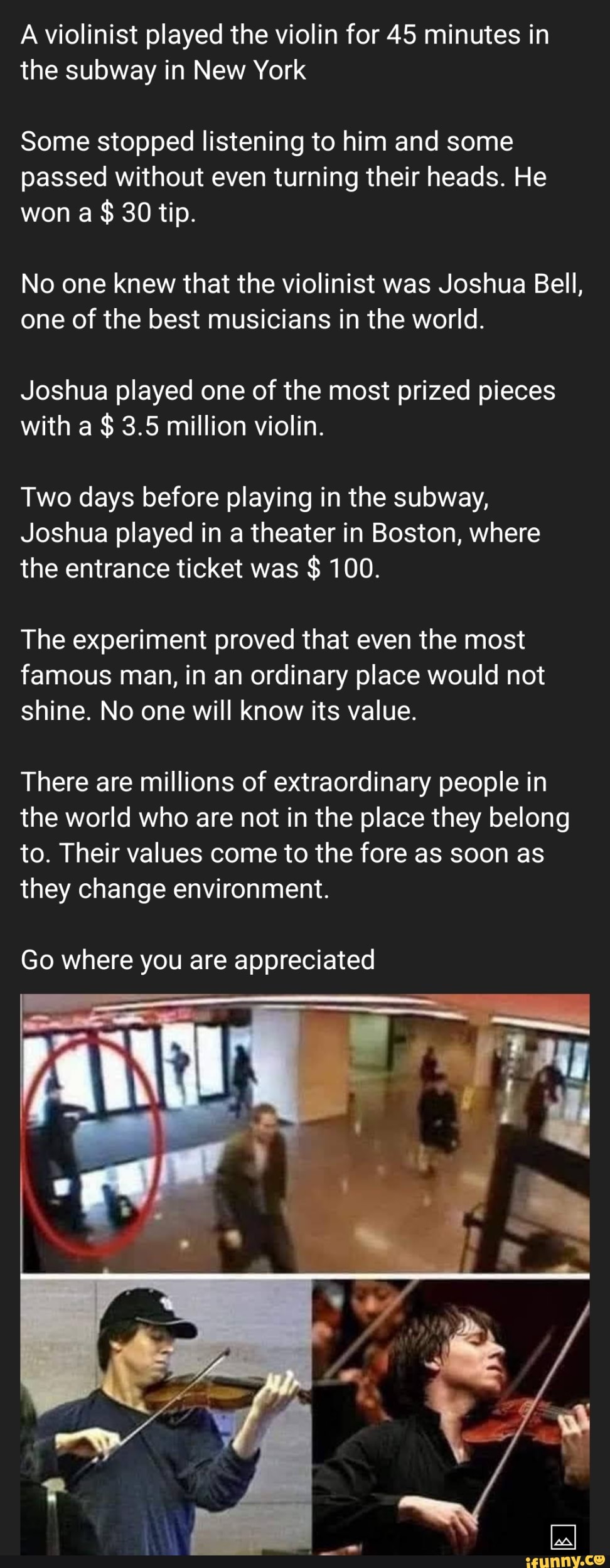 Joshua Bell Memes Joshua Bell (Violin) Plays Vivaldi's "The Four