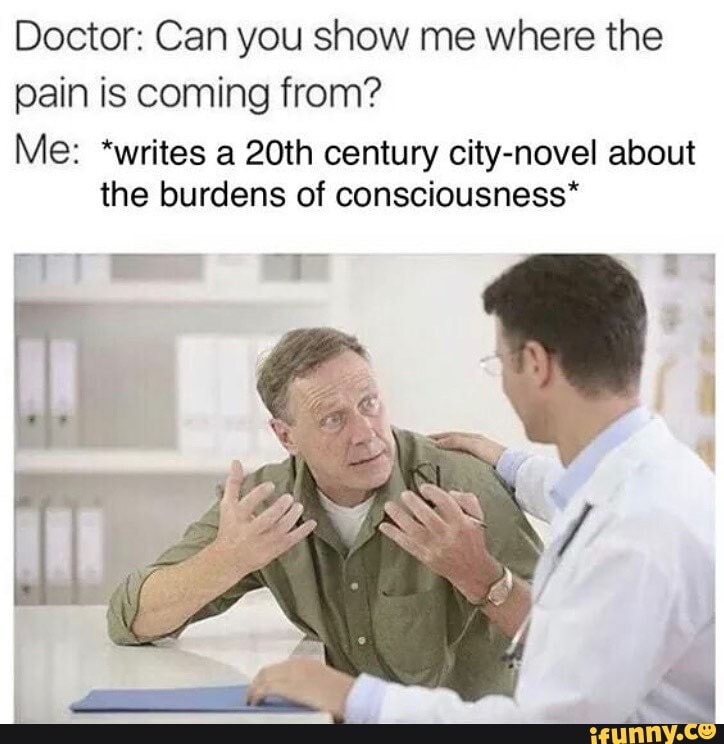 Doctor: Can you show me where the pain is coming from? Me: *writes a ...