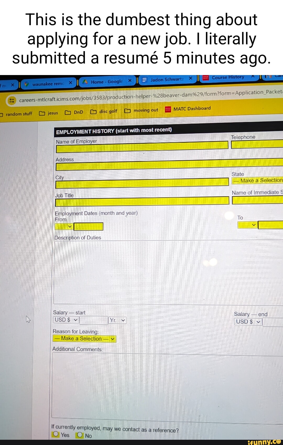 Jobapplication memes. Best Collection of funny Jobapplication pictures ...