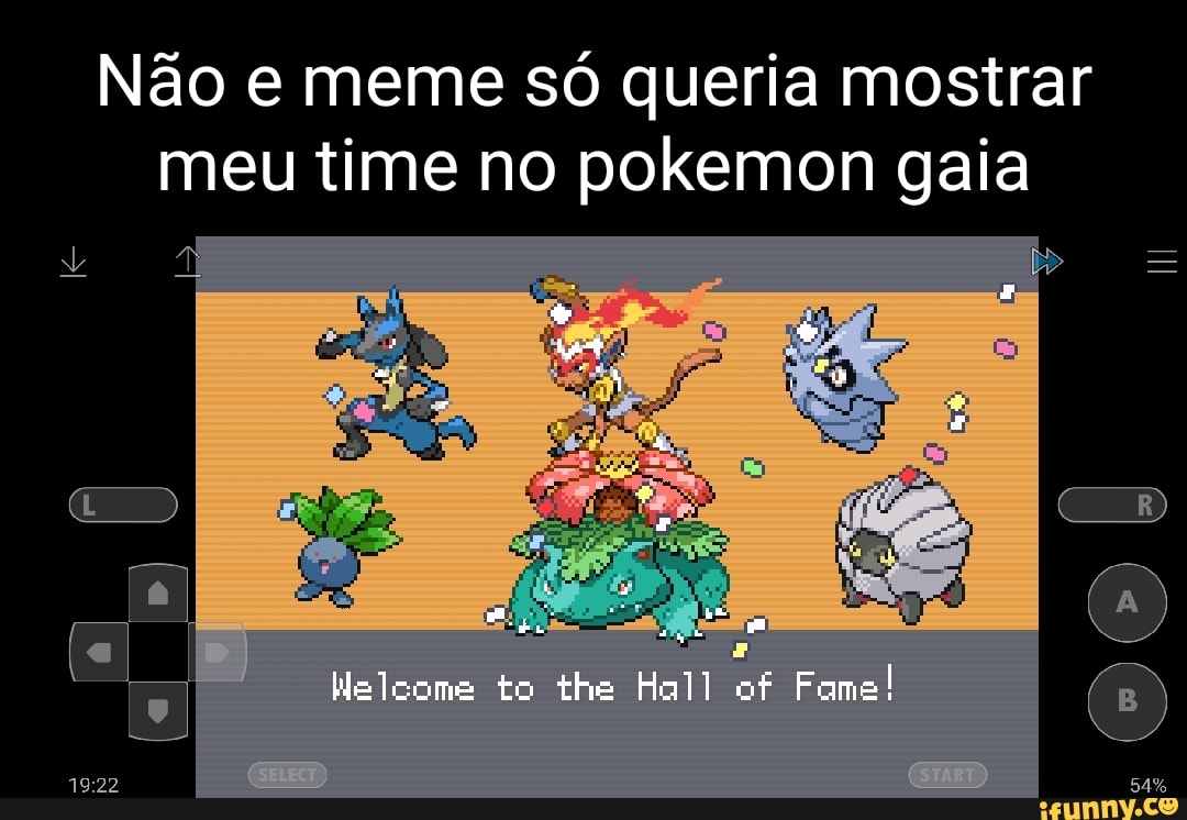 Não e meme só queria mostrar meu time no pokemon gaia Helcome to the ...