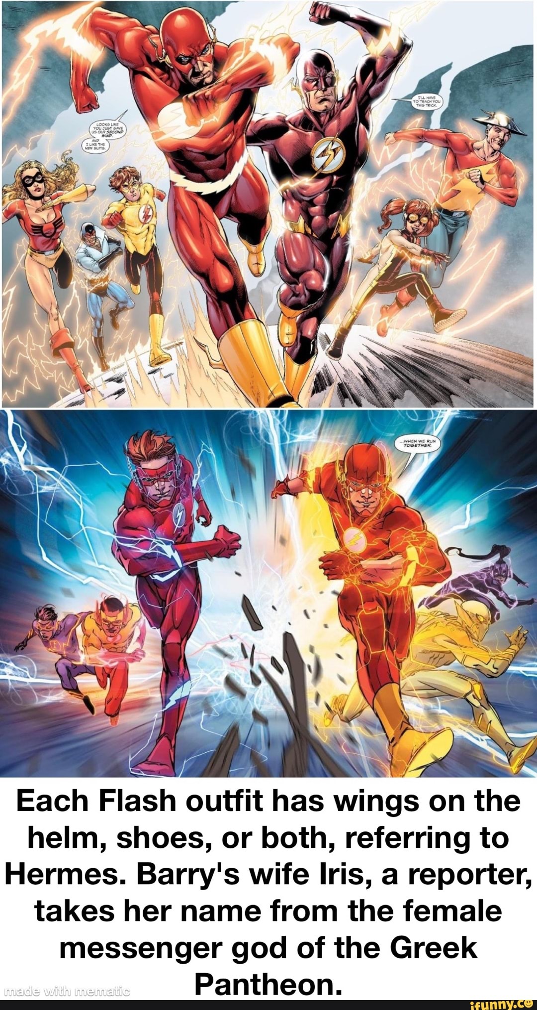 OF Each Flash outfit has wings on the helm, shoes, or both, referring ...