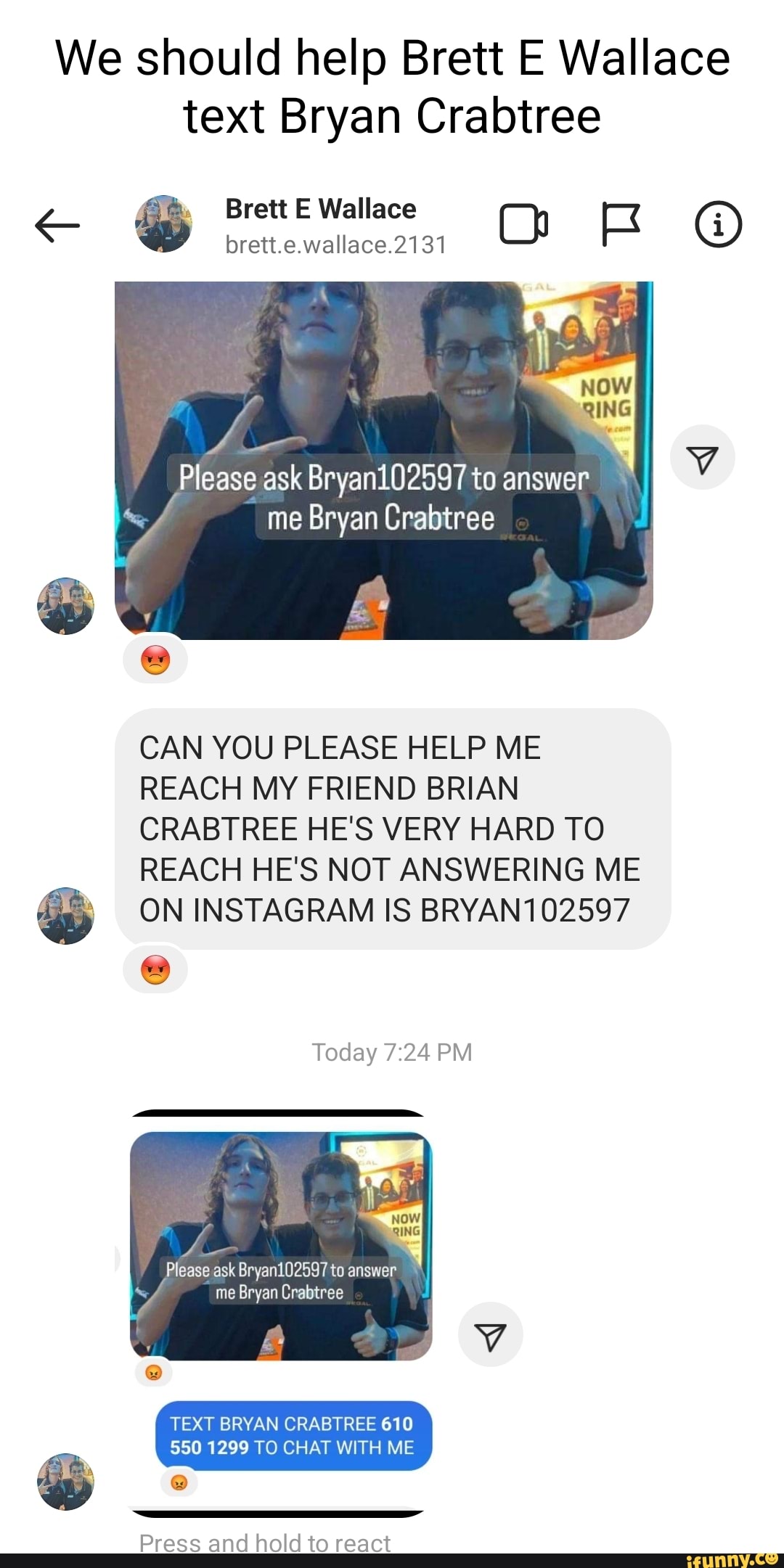 We should help Brett E Wallace text Bryan Crabtree Brett E Wallace ...