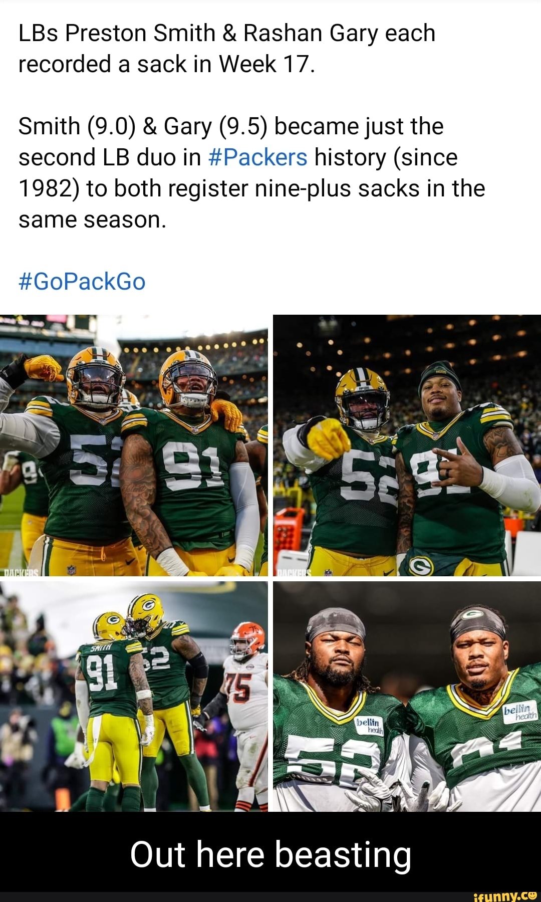 LBs Preston Smith & Rashan Gary each recorded a sack in Week 17. Smith ...