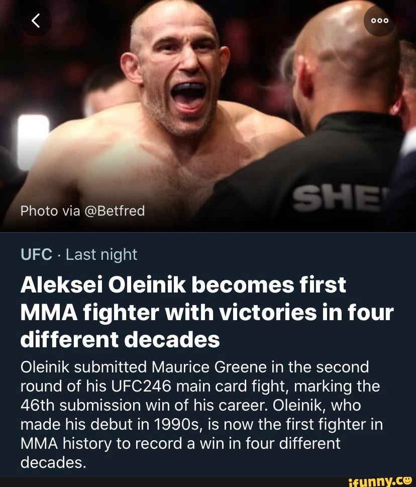 Aleksei Oleinik becomes first MMA fighter with victories in four ...