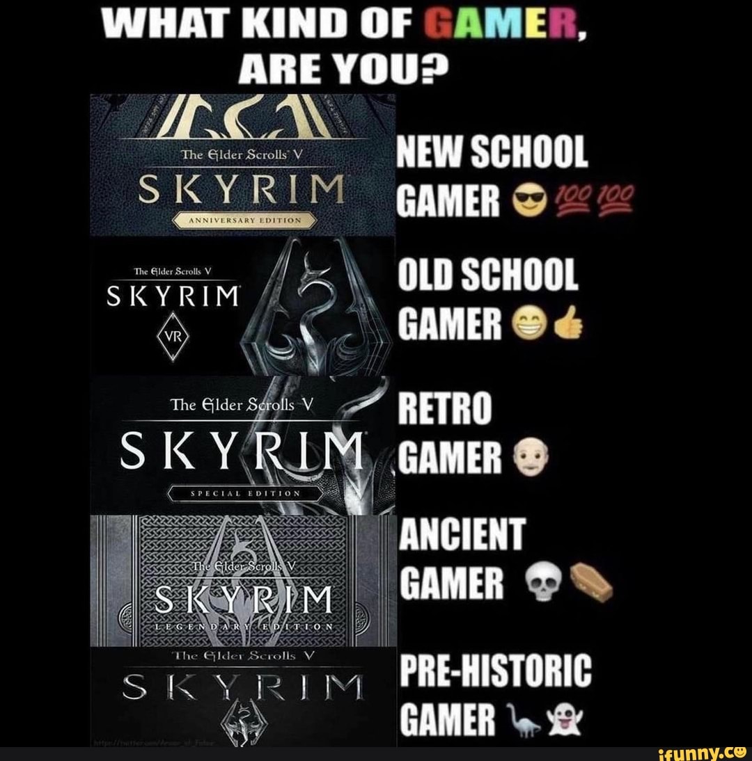 WHAT KIND OF ARE You? NEW SCHOOL KY RIM GAMER OLD SCHOOL GAMER @ & The ...