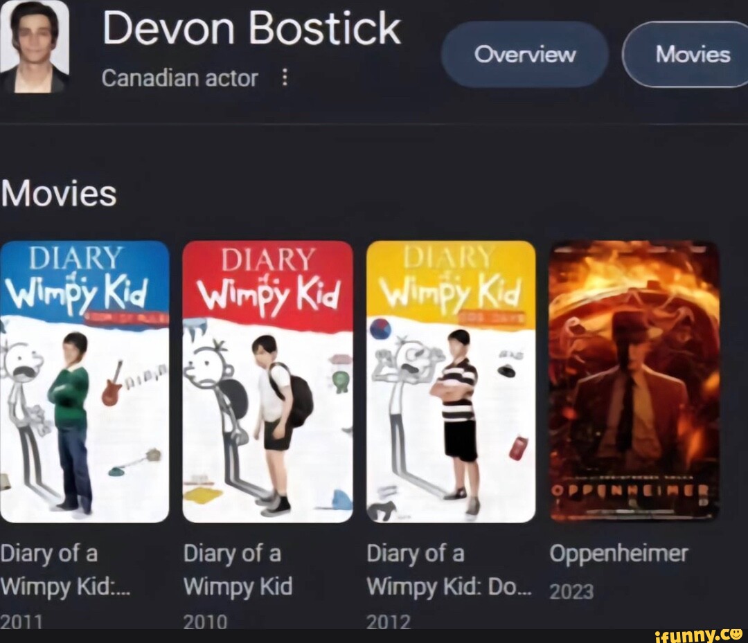 Overview Movies Devon Bostick Canadian actor Movies DIARY be Kid Diary ...