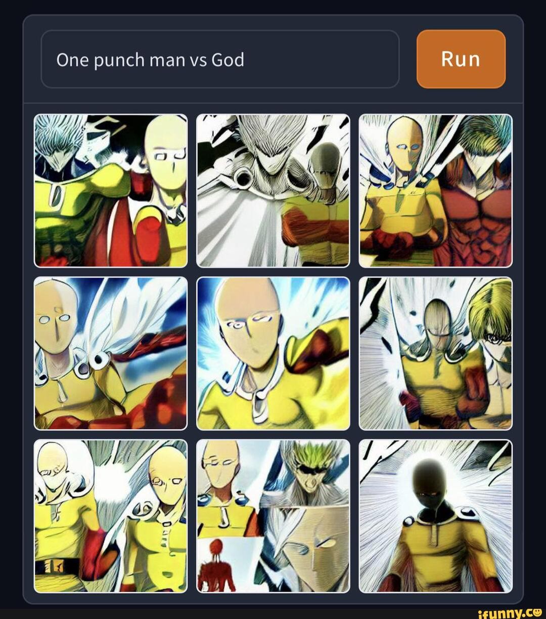 One punch man vs God Run - iFunny