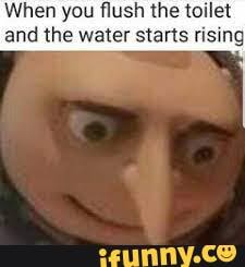 Yup - When you flush the toilet and the water starts rising - iFunny