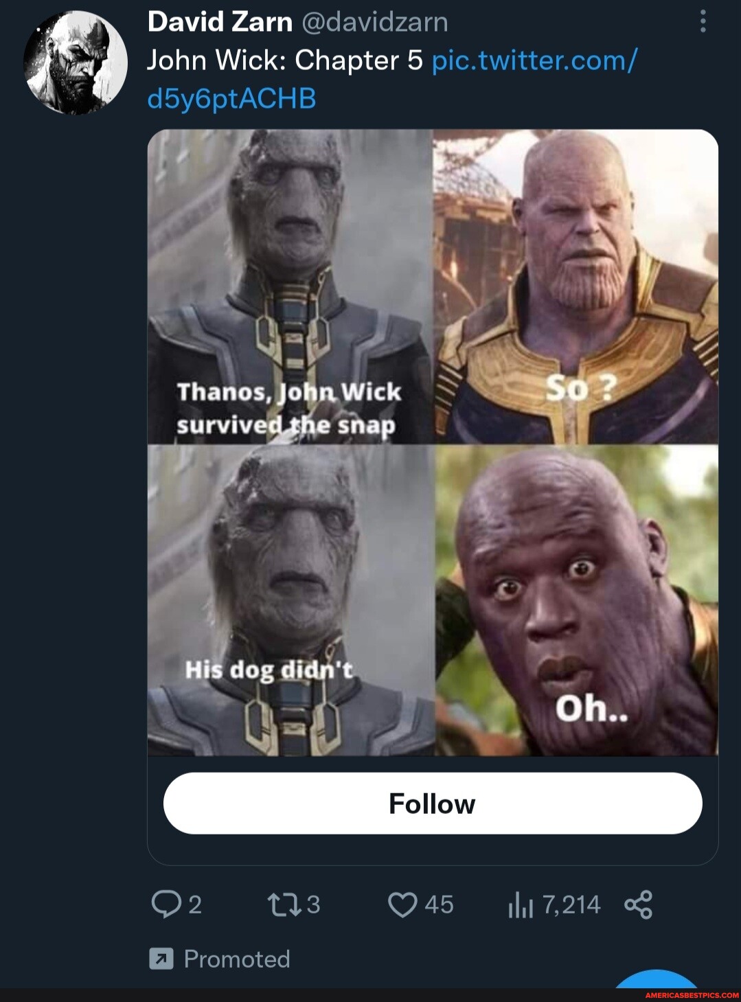 David Zarn John Wick: Chapter 5 pic.twitter.com/ d5y6ptACHB Thanos ...