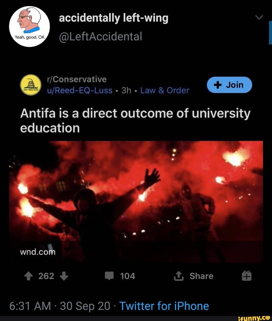 Accidentally left-wing @LeftAccidental a) Law & Order Antifa is a direct outcome of university ...