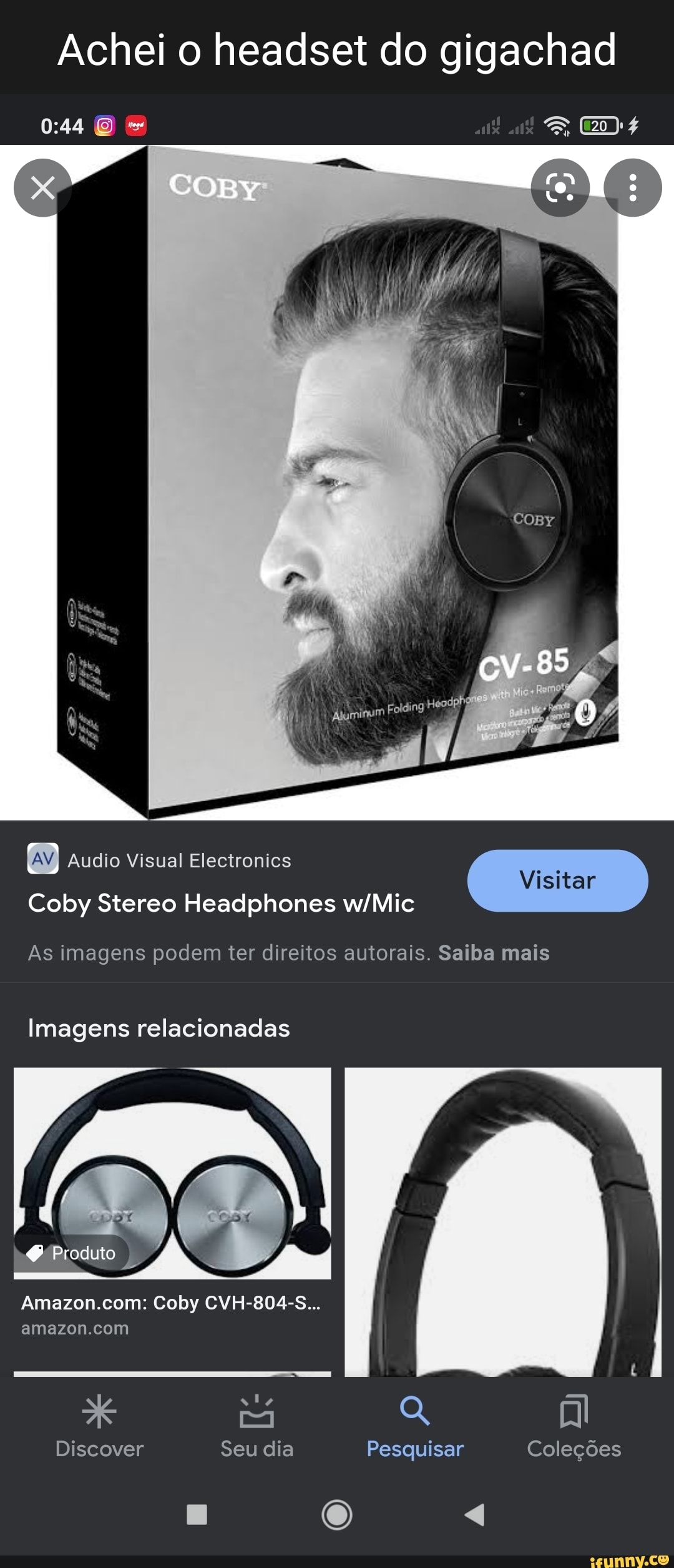 Achei o headset do gigachad ES Qo)$ Audio Visual Electronics Visitar ...