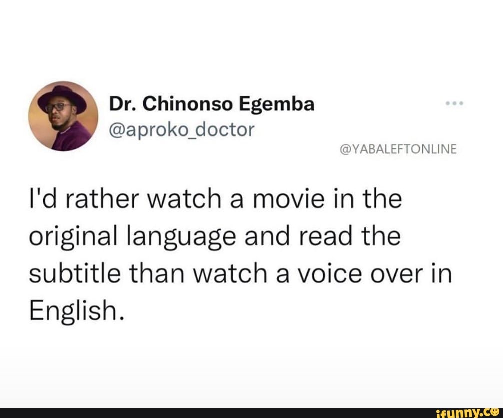 Dr. Chinonso Egemba @aproko doctor @YABALEFTONLINE I'd rather watch a ...