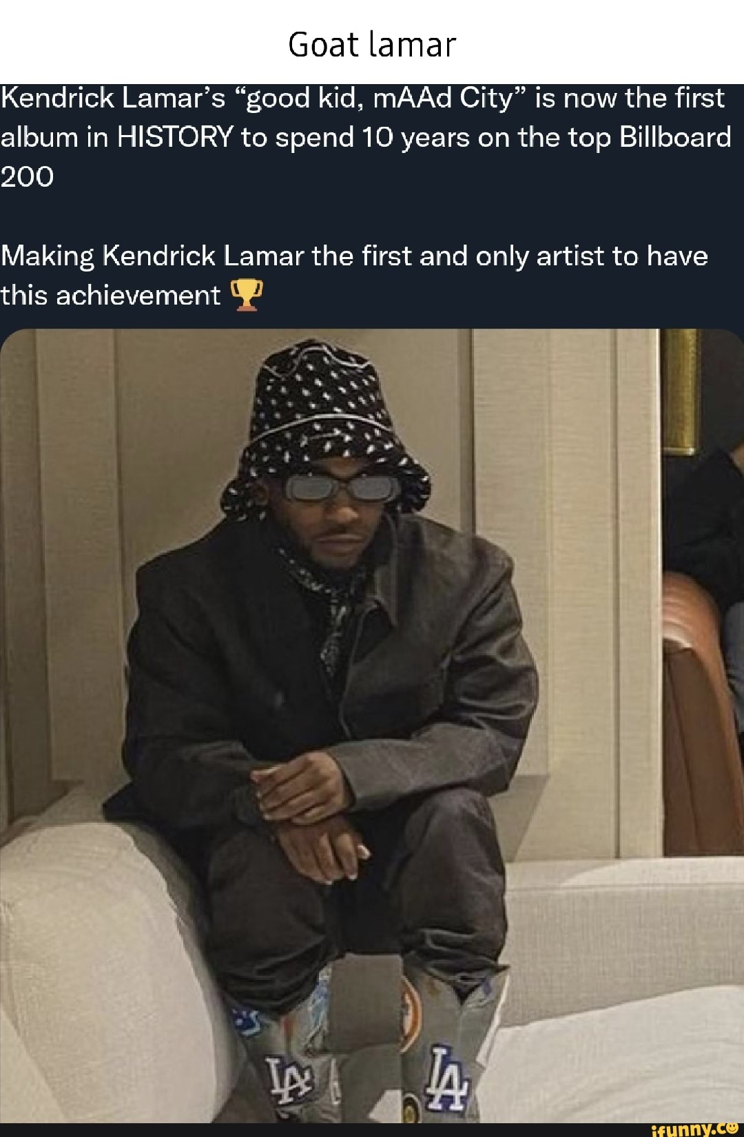 Goat lamar Kendrick Lamar's "good kid, mAAd City" is now the first ...