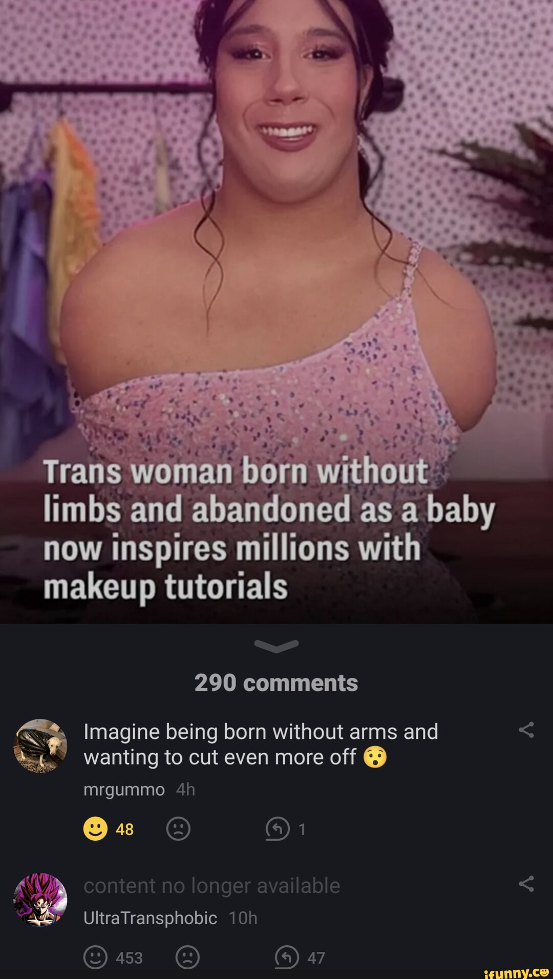 Fir Trans woman born without limbs and abandoned as a now inspires ...