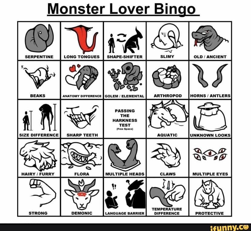 Monster Lover Bingo II II - iFunny