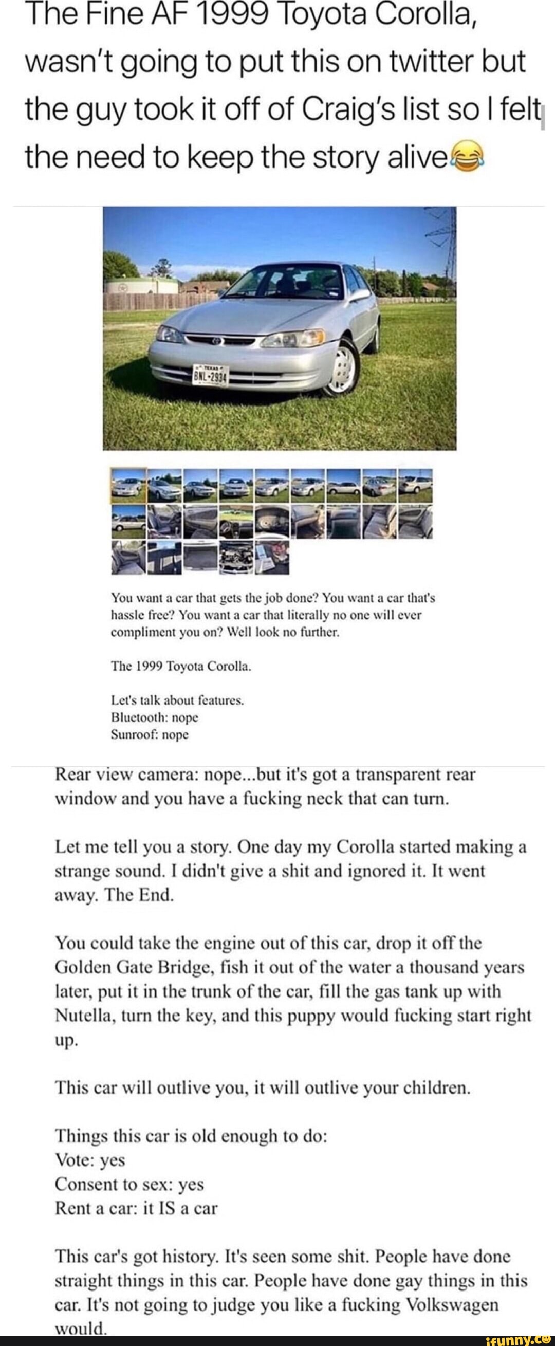 Corolla memes. Best Collection of funny Corolla pictures on iFunny