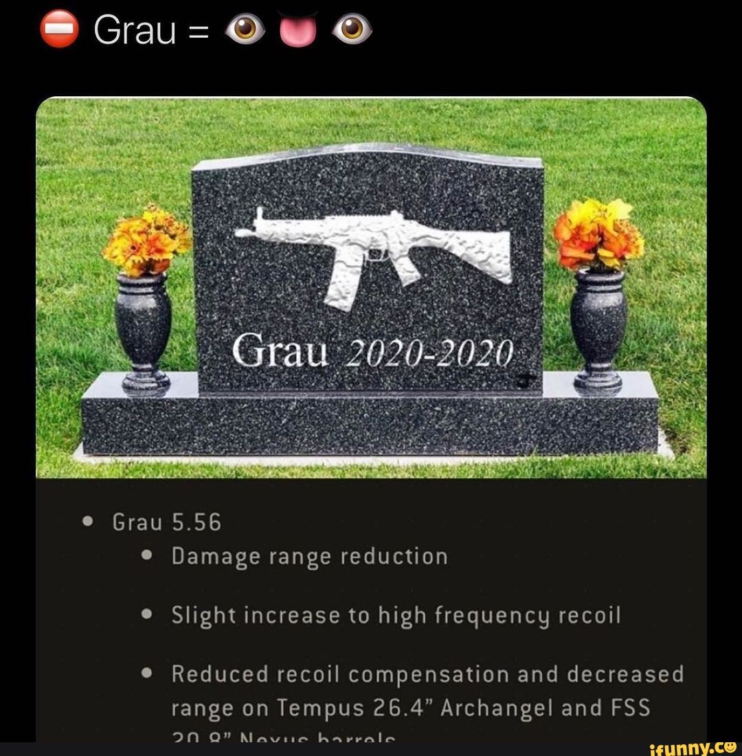 Grau= Grau 5.56 Damage range reduction Slight increase to high ...