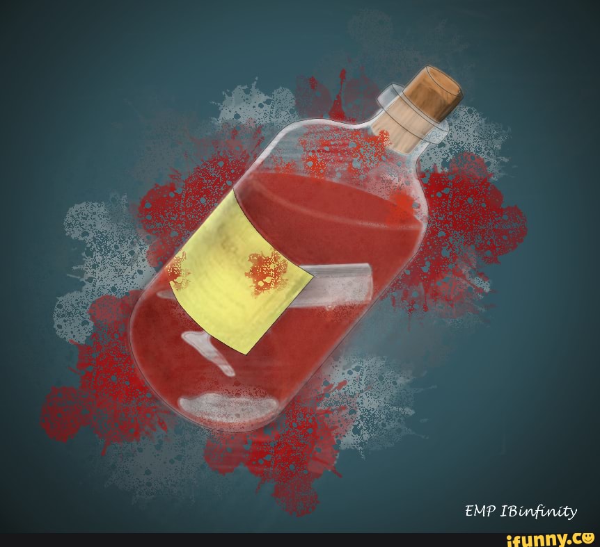 Just a simple drawing of a blood vial with inside a quicksilver bullet ...
