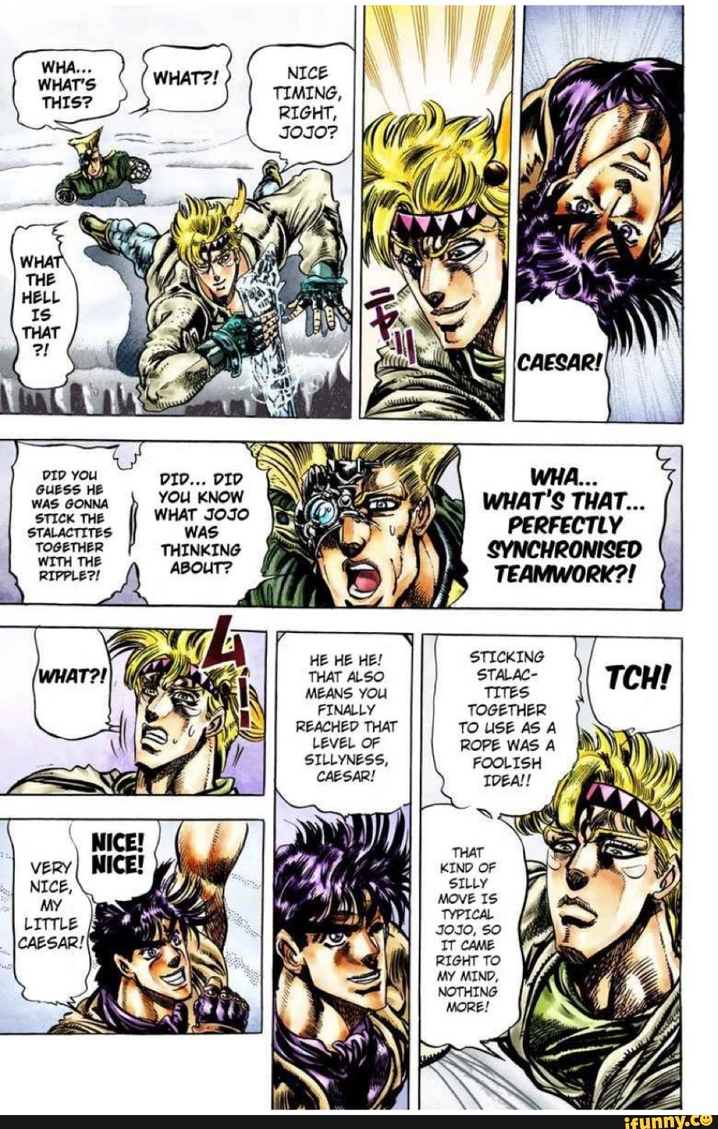 DID You DID... DID YOU KNOW WAS GONNA STICK THE WHAT JOJO STALACTITES ...