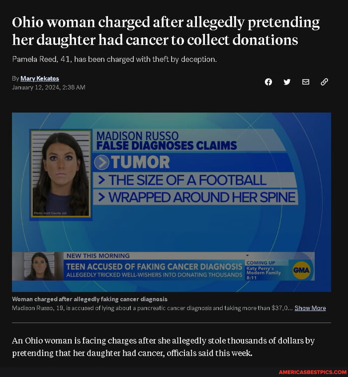 Ohio woman charged after allegedly pretending her daughter had cancer ...