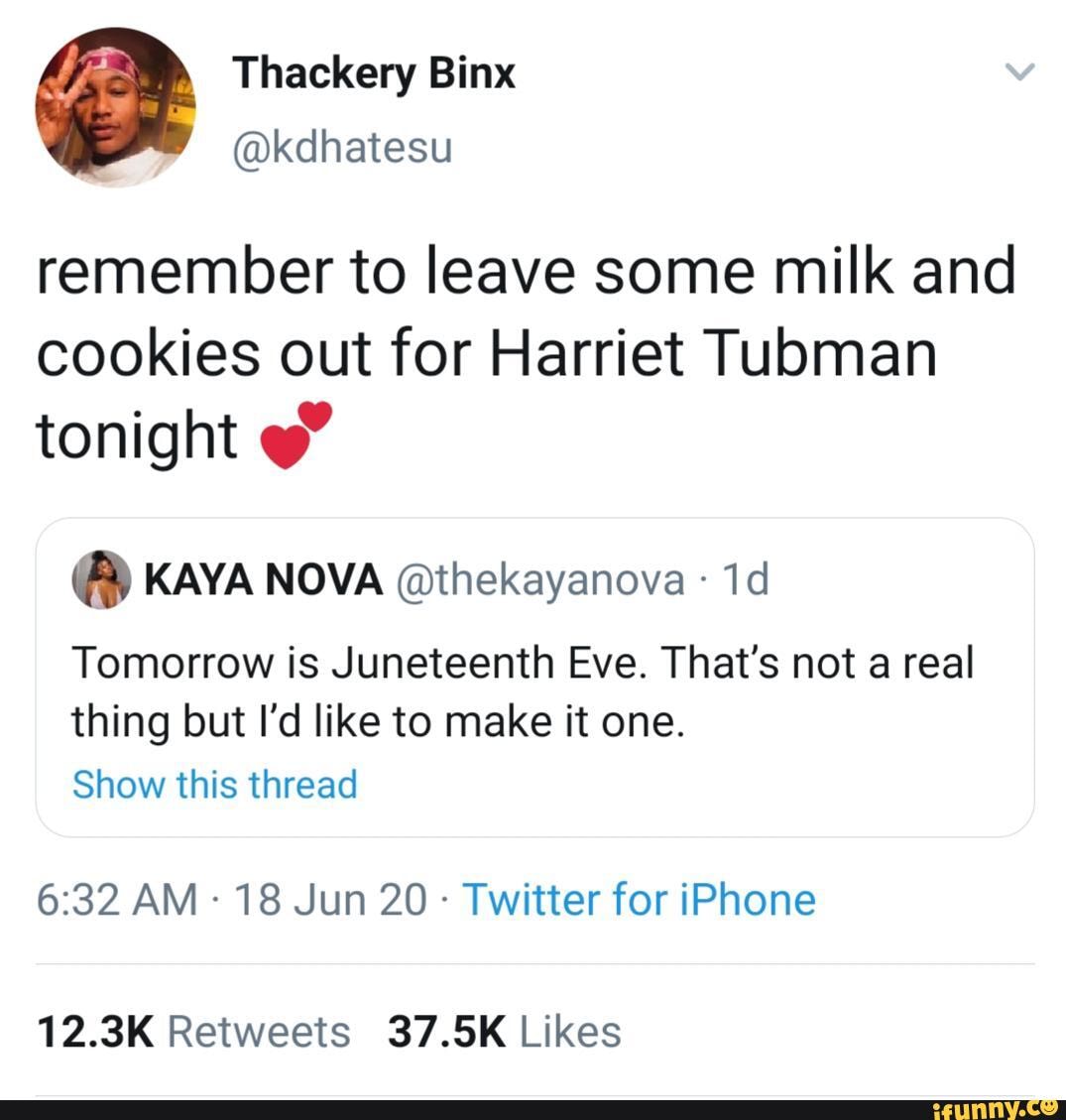 Thackery Binx @kdhatesu remember to leave some milk and cookies out for ...