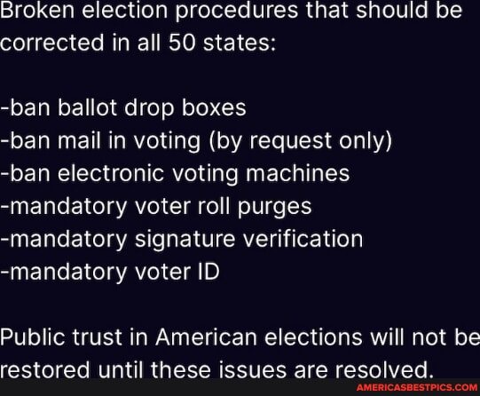Broken election procedures that should be corrected in all 50 states ...