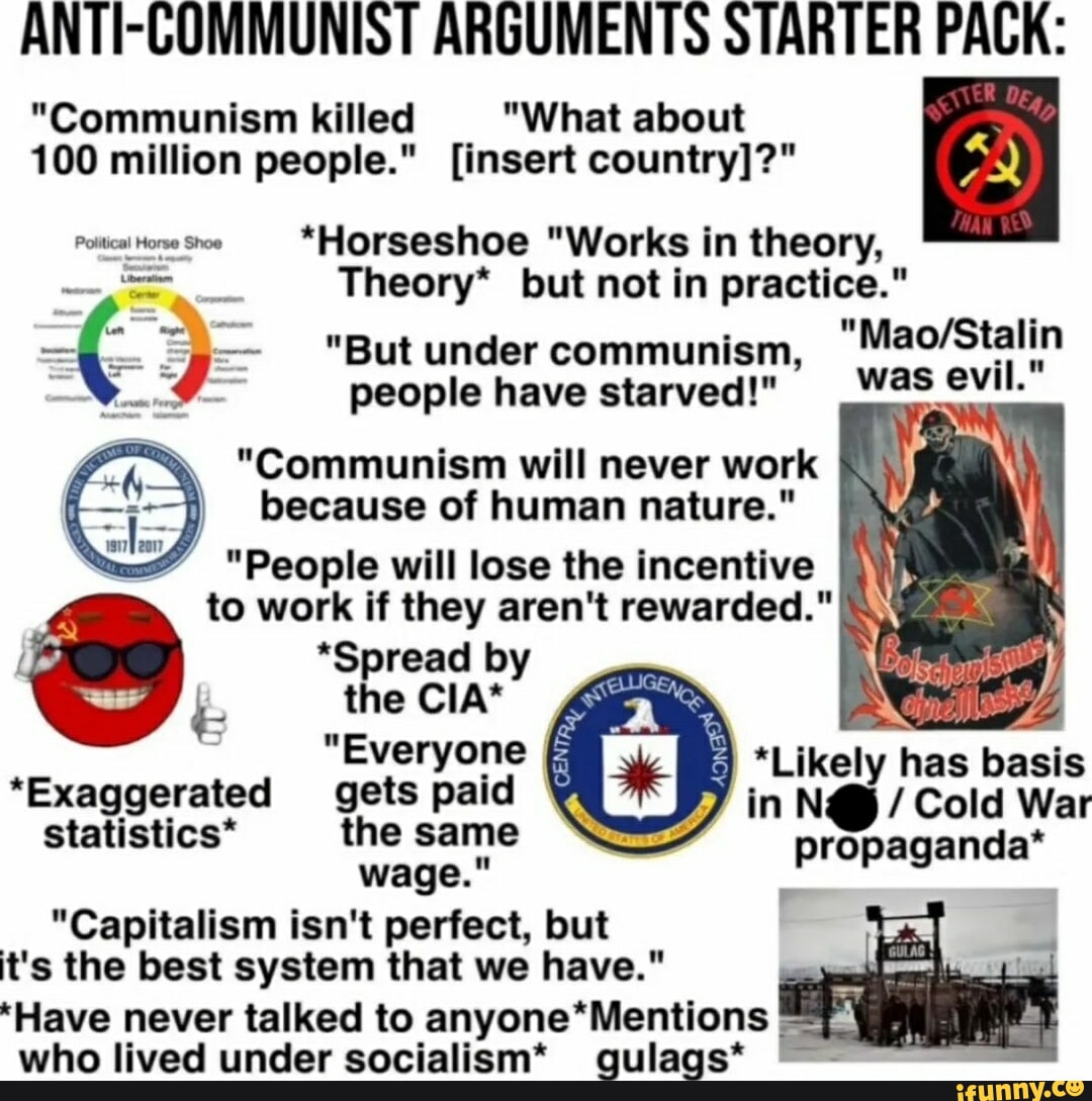 ANTI-COMMUNIST ARGUMENTS STARTER PACK: "Communism killed "What about ...