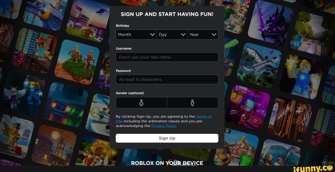 SIGN UP AND START HAVING FUN! Birthday Month I Day I Year Username Don ...