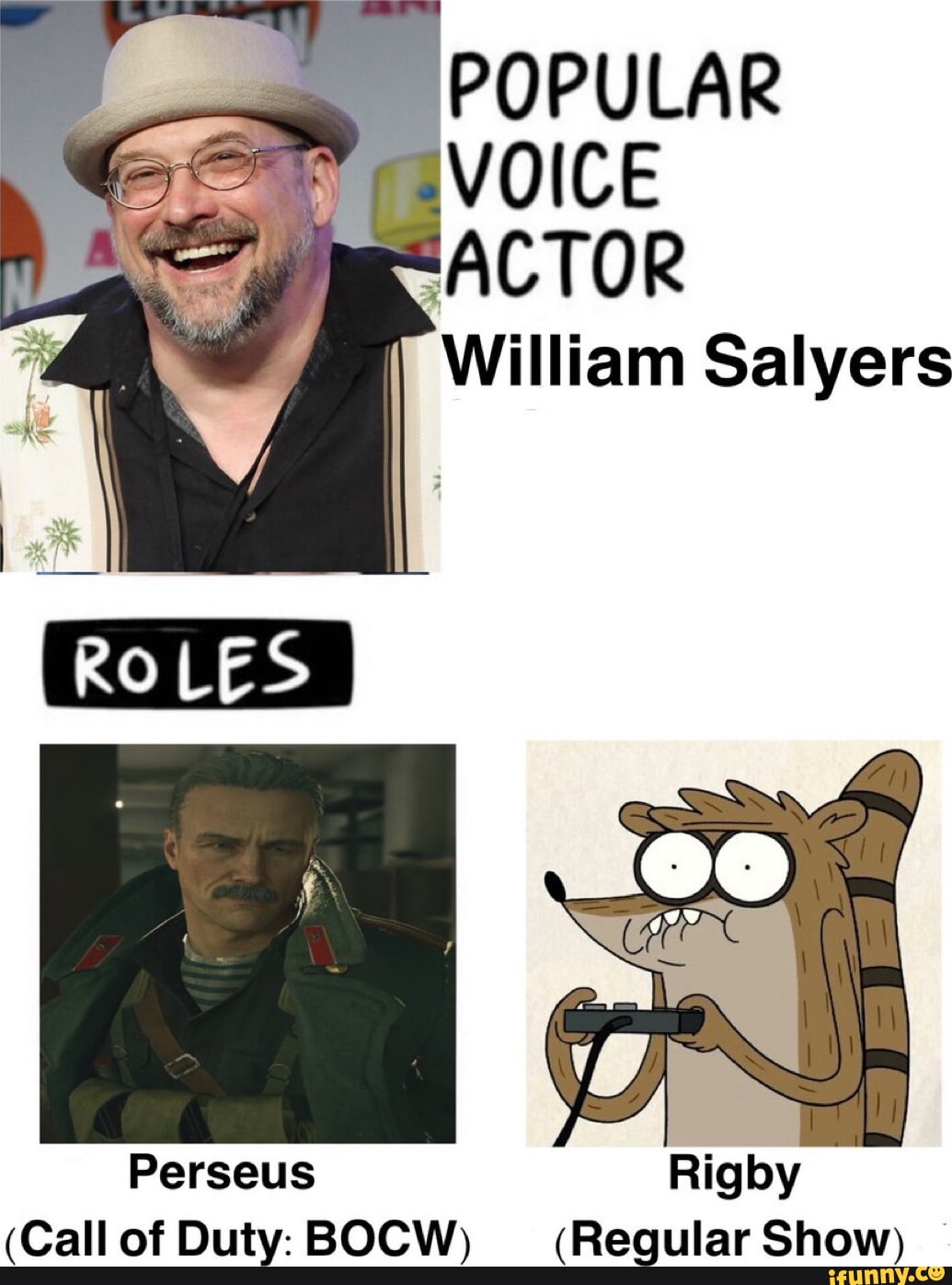 POPULAR VOICE Salvers ROLES Perseus Rigby (Call of Duty: BOCW) (Regular ...