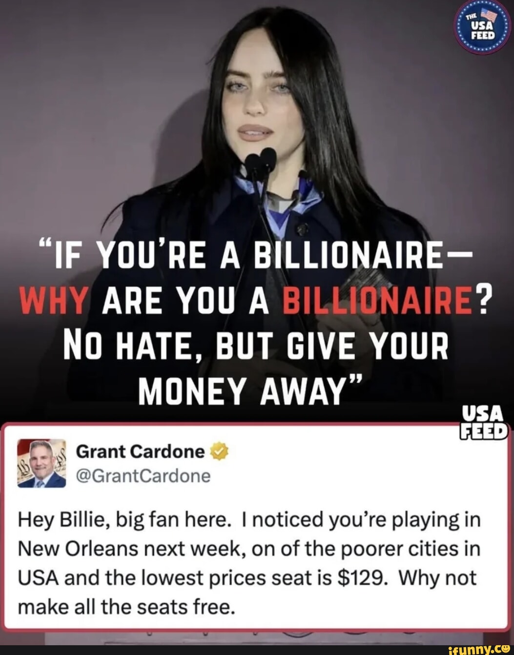 Aw "IF YOU'RE A ABE YOU A BIL' NO HATE, BUT GIVE YOUR MONEY Grant ...