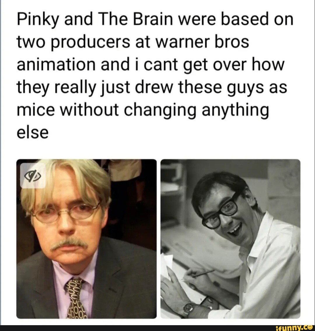 Pinky and The Brain were based on two producers at warner bros ...