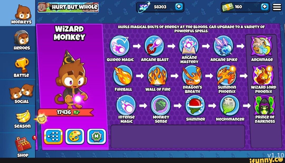 Ww $8203 = HURLS MAGICAL BOLTS OF ENERGY AT THe BLOONS. CAN UPGRADE TO ...