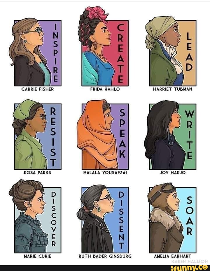 MARIE CURIE RUTH BADER GINSBURG AMELIA EARHART KAREN HALLION - iFunny