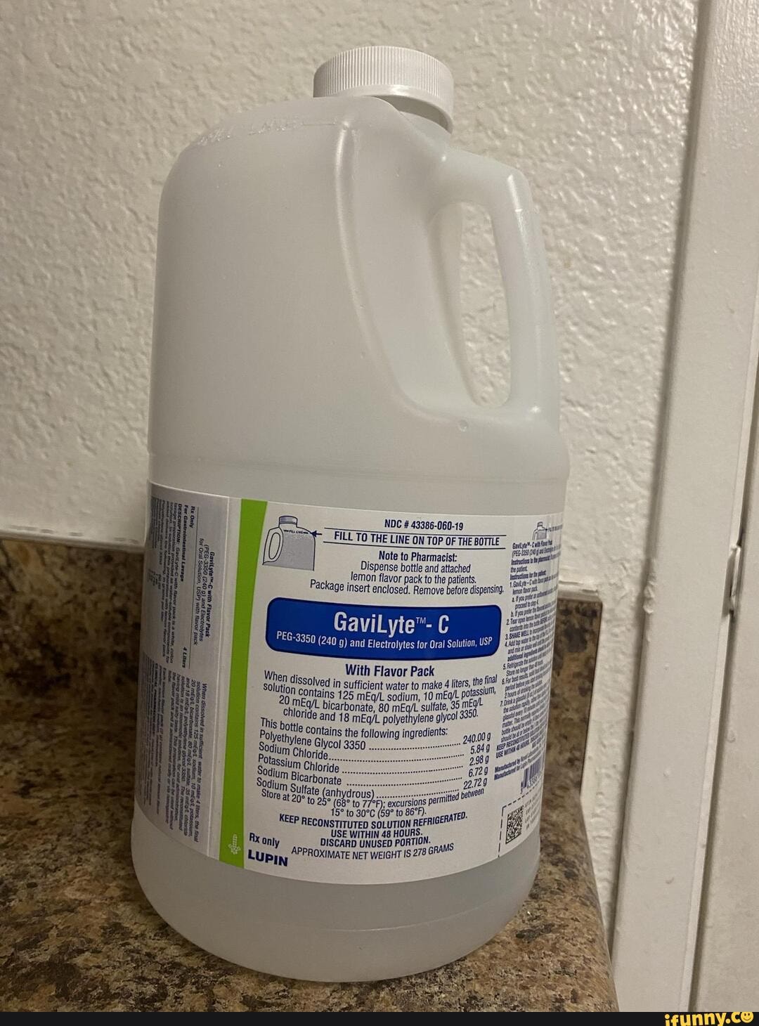 Colonoscopy tomorrow. Drinking this bottle is the worst fucking thing ...