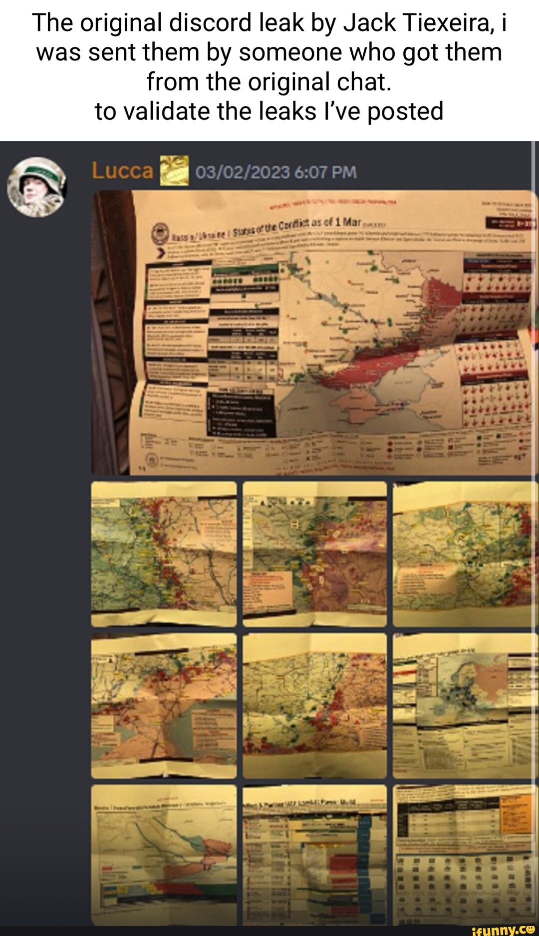 The original discord leak by Jack Tiexeira, i was sent them by someone ...