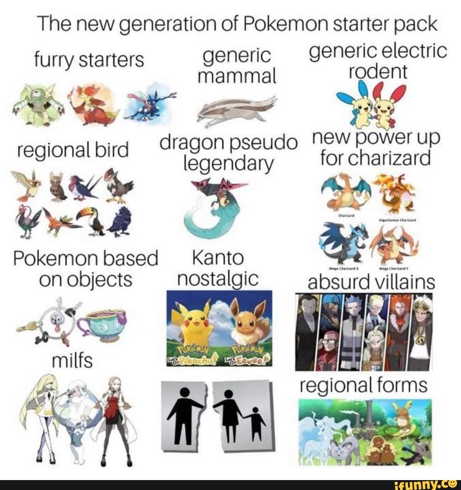 The new generation of Pokemon starter pack furry starters generic ...
