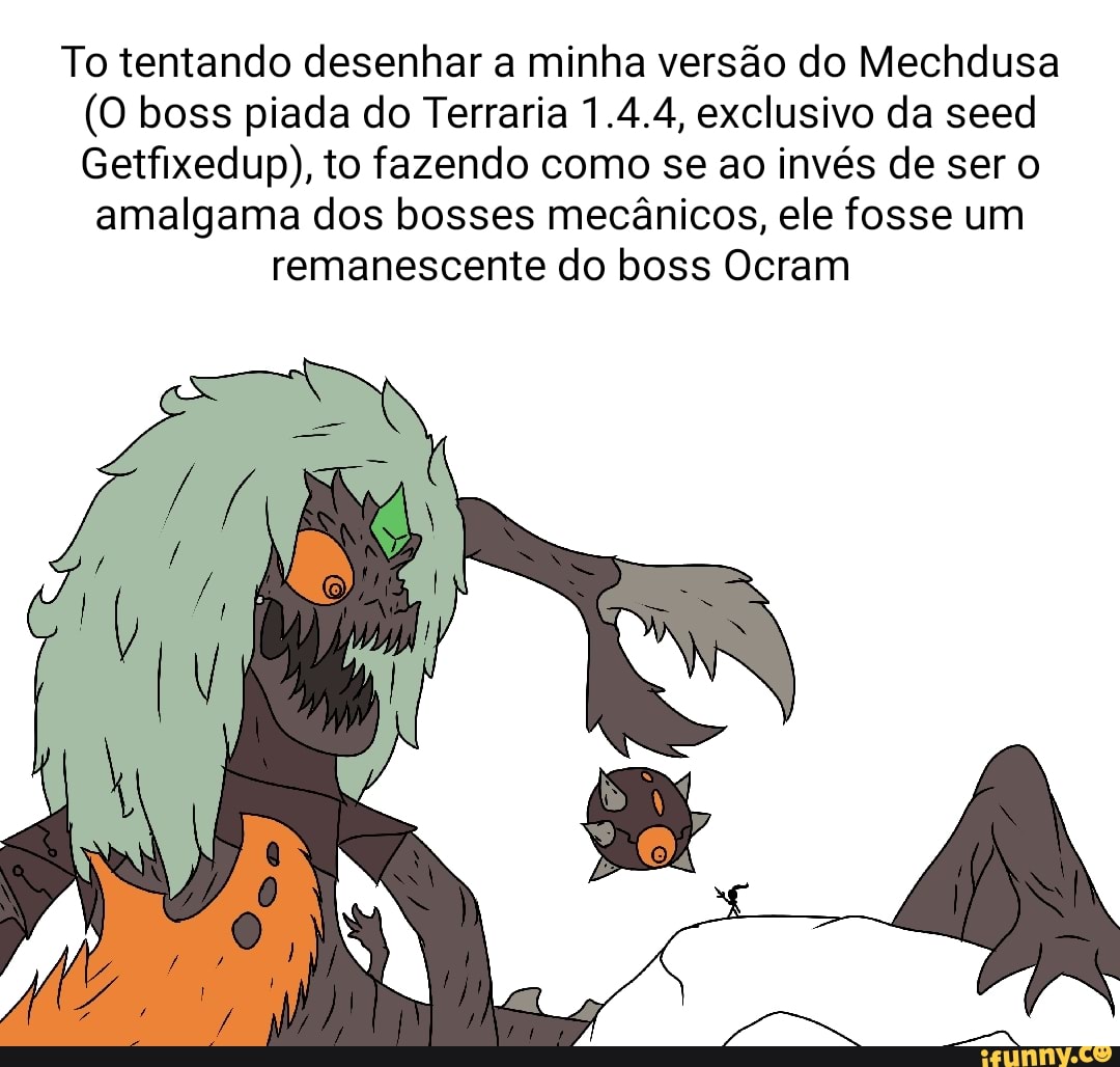 To tentando desenhar a minha versão do Mechdusa (O boss piada do ...