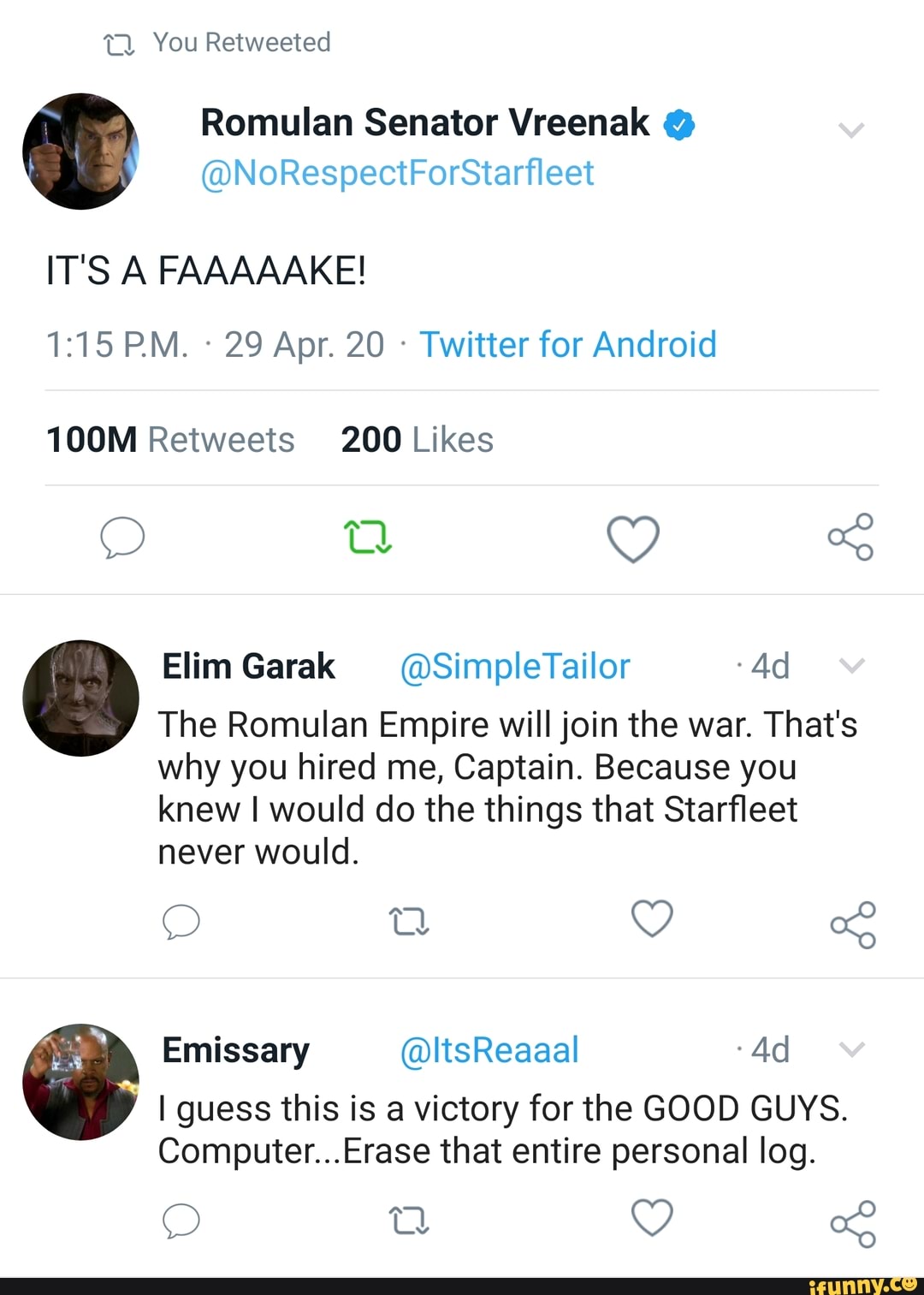 Norespectforstarfleet memes. Best Collection of funny ...