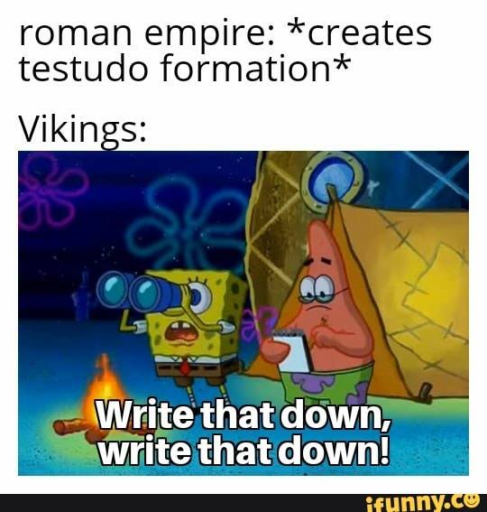 Roman empire: *creates testudo formation* Vikings: Write thatdown ...