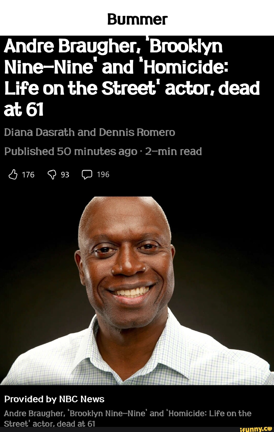 Andre Braugher, Brooklyn Nine-Nine' and 'Homicide: Life on the Street ...