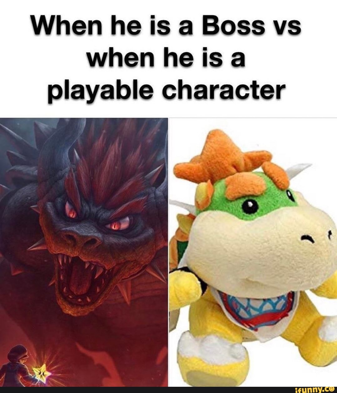 When he is a Boss vs when he is a playable character - iFunny