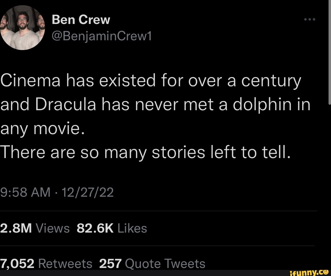 Ben Crew @BenjaminCrew1 Cinema has existed for over a century and ...