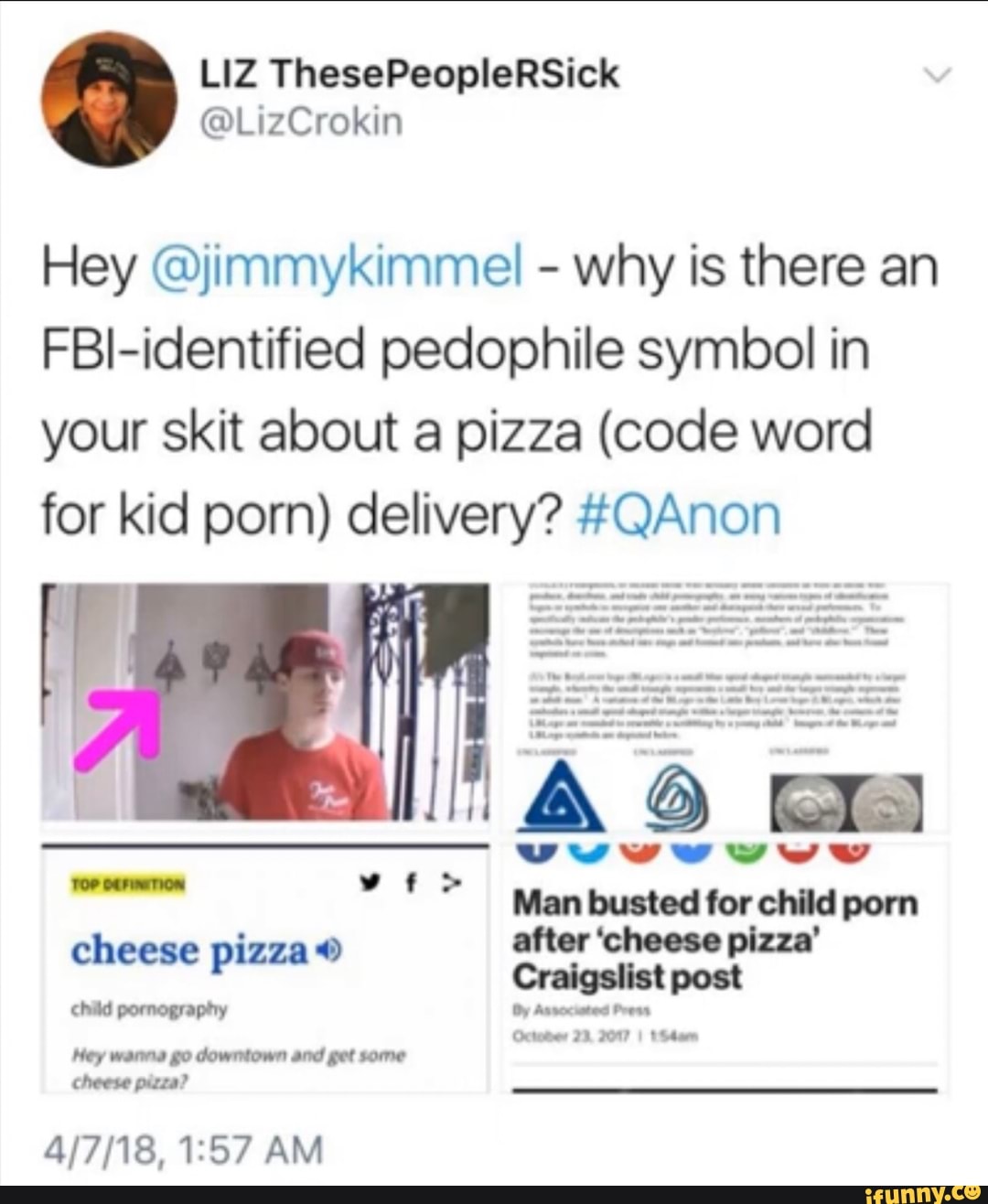 Hey Ojimmykimmel why is there an FBl-identified pedophile symbol in ...