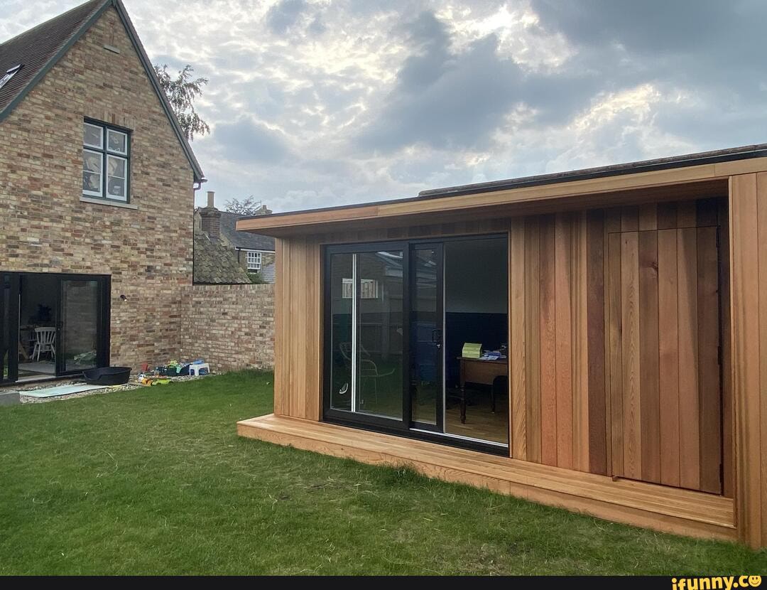 Outside office: finished with cedar. Include storage area. Inside ...