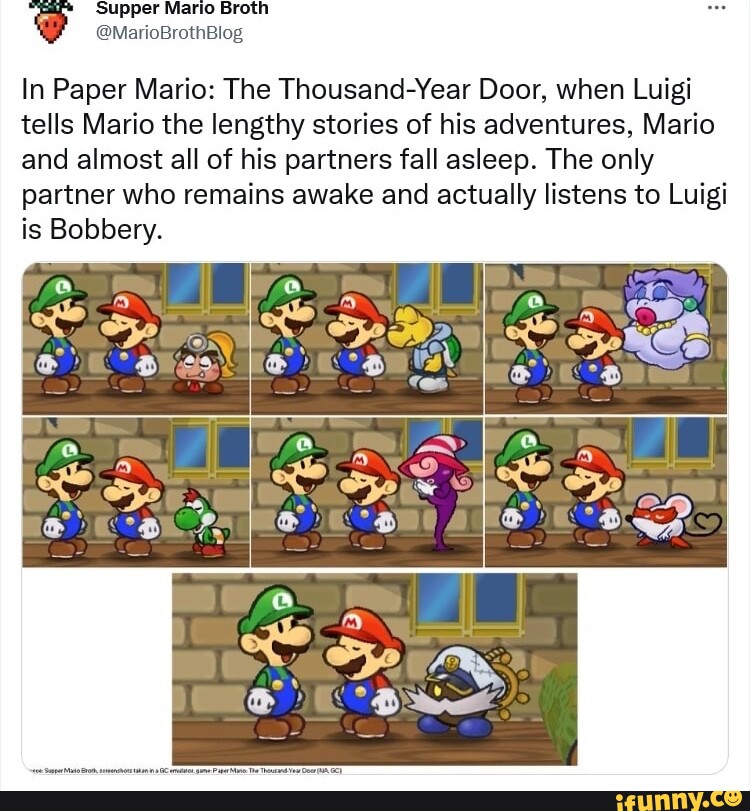 Supper Marto Brotn In Paper Mario: The Thousand-Year Door, when Luigi ...