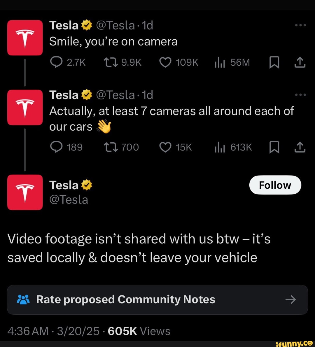 Tesla @Tesla- id Smile, you're on camera Qiosk & Tesla @Tesla: id ...