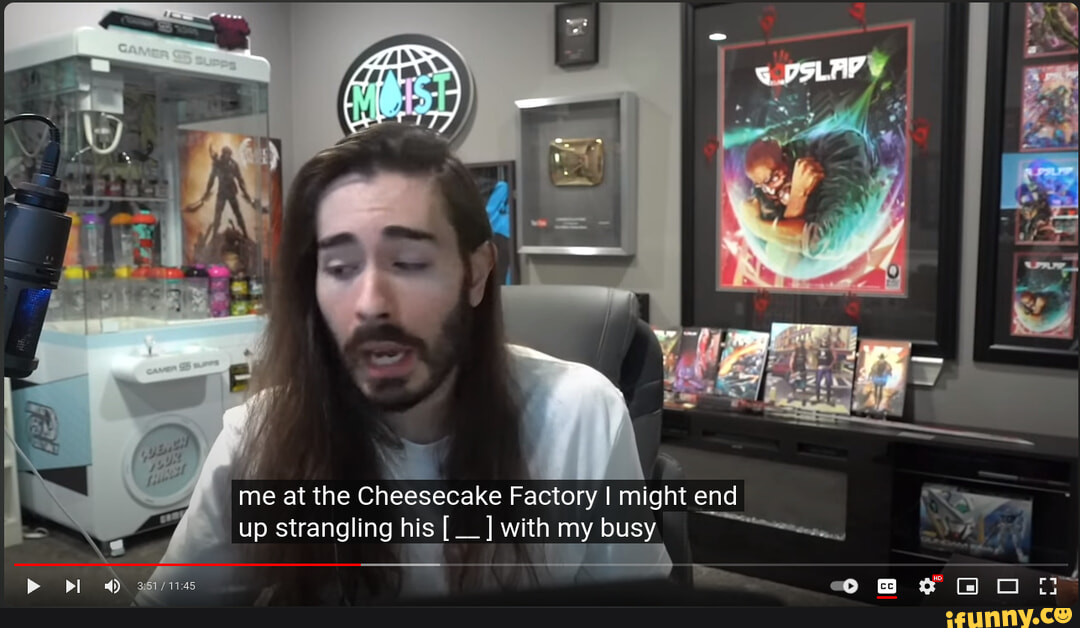 Meanwhile at MoistCr1TiKaL HQ - me at the Cheesecake Factory I might ...